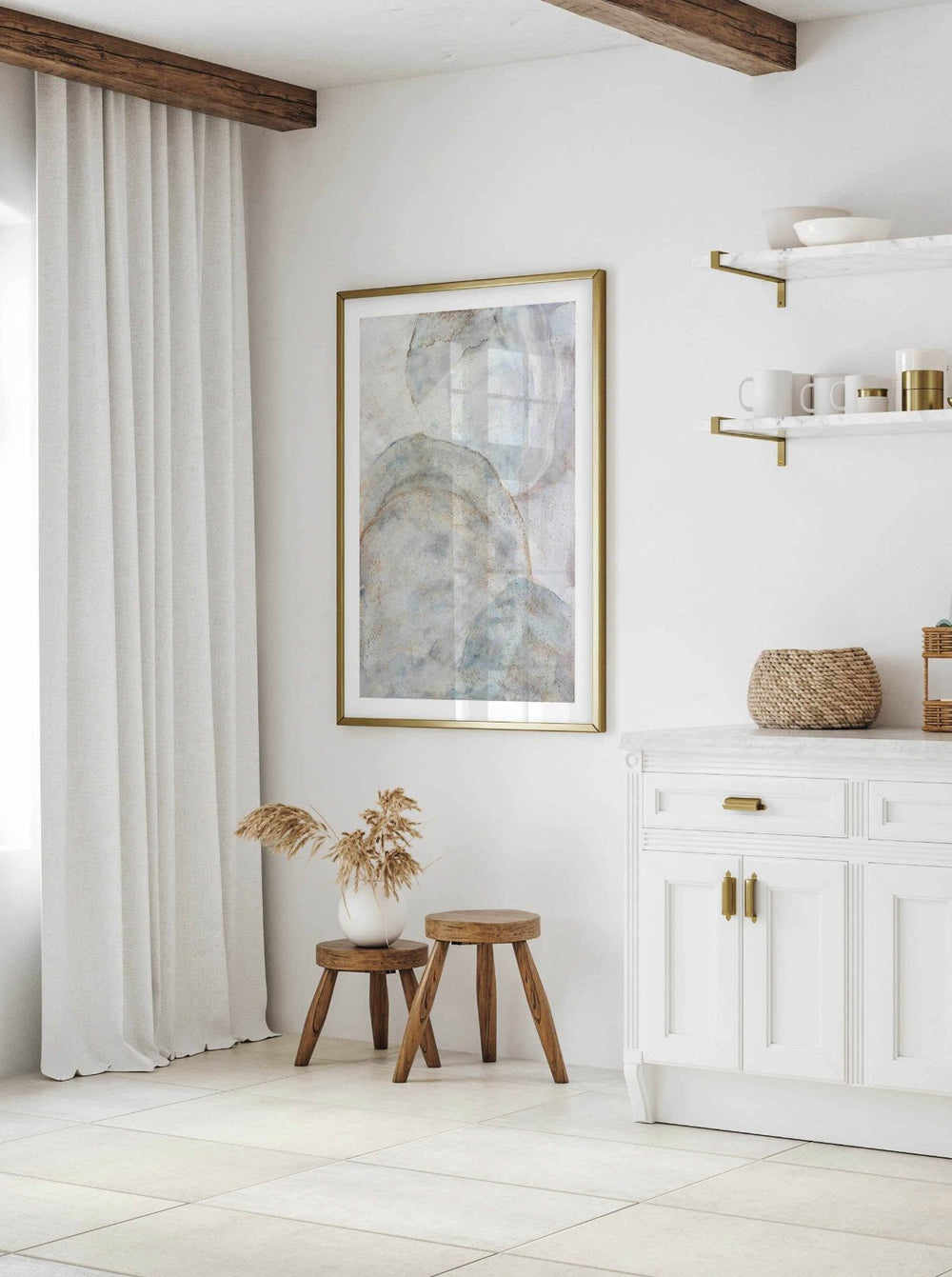 Neutral Abstract Painting Wall Art Prints - FREE Aus-wide shipping ...