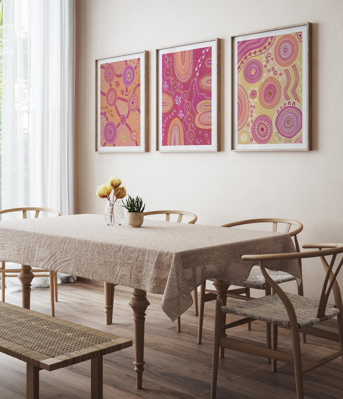 Pink Indigenous Wall Art Prints - FREE Aus-wide shipping! – Olive et Oriel