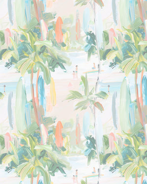 Island Vibes in Bright Fun Tones Removable Fabric Peel & Stick – Olive ...