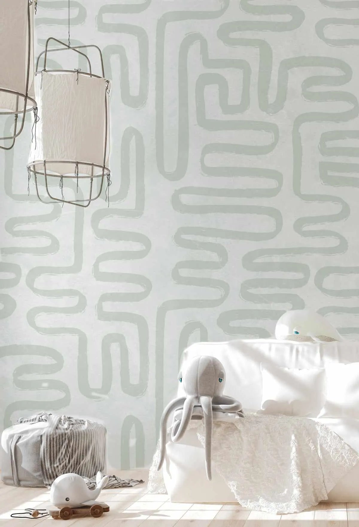 Paint Strokes Neutral Grey Toned Removable Modern Wallpaper – Olive et ...