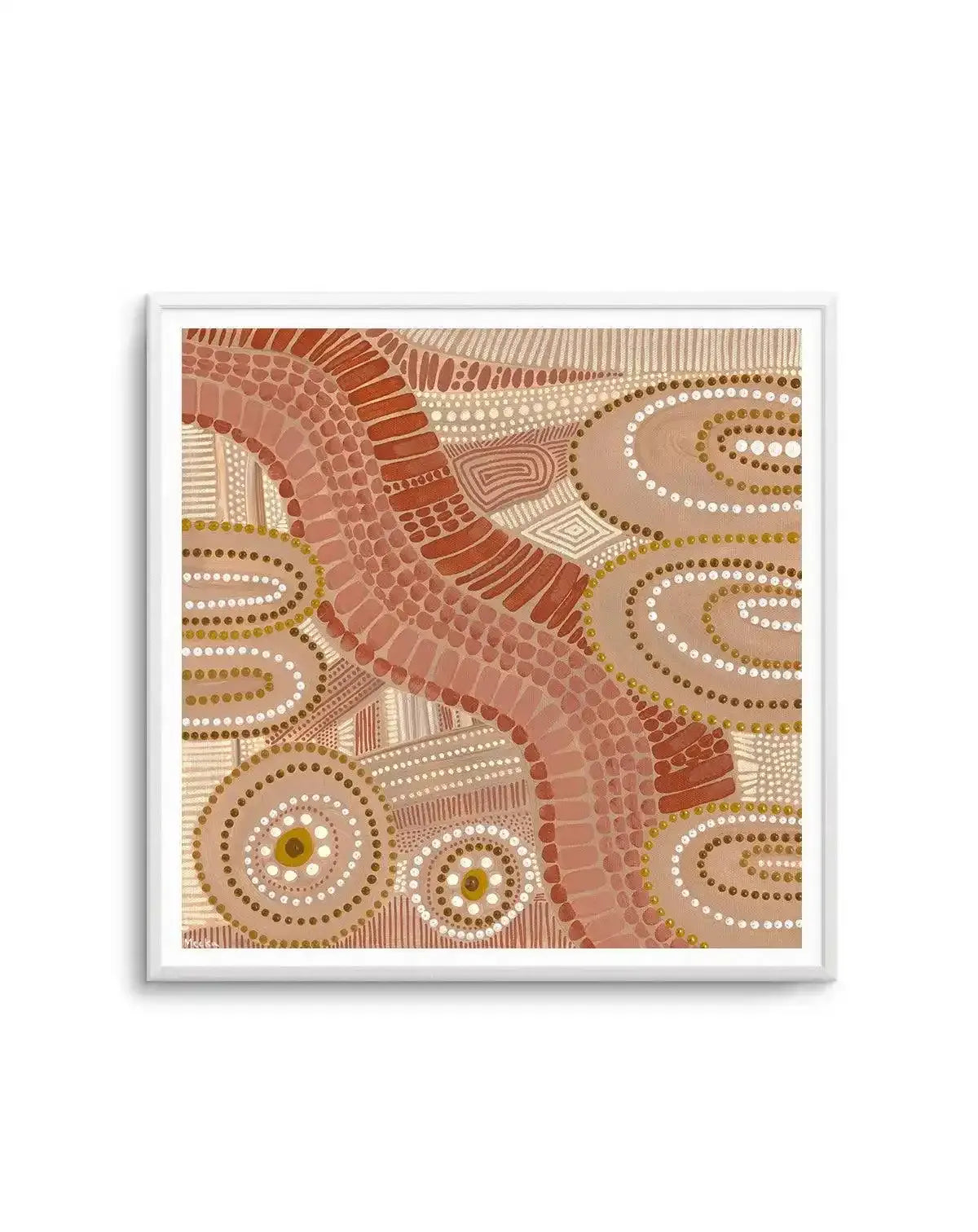 Earth Toned Indigenous Australian Aboriginal Framed Art Print or Poster ...
