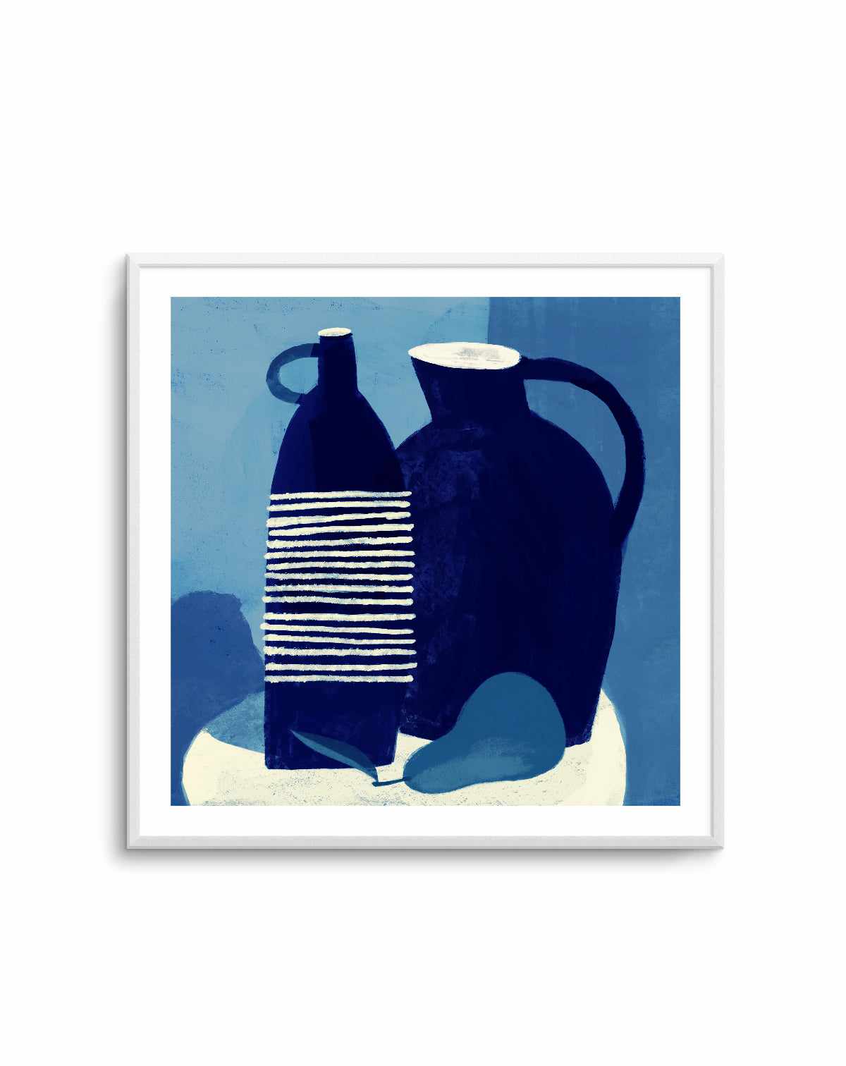 Blue Still Life With Pear by Marco Marella | Art Print – Olive et Oriel