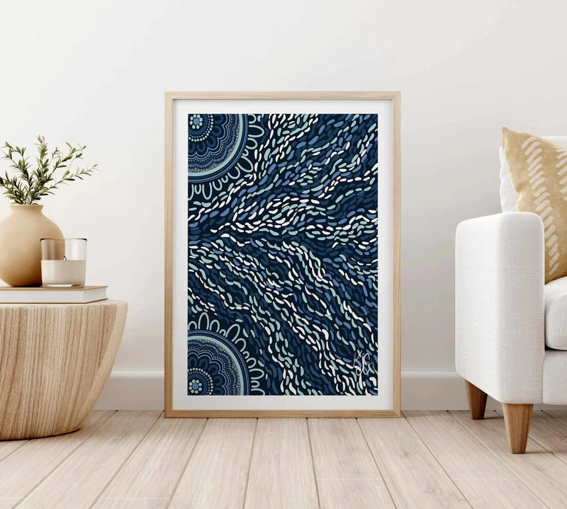 Blue Indigenous Wall Art Prints - FREE Aus-wide shipping! – Olive et Oriel