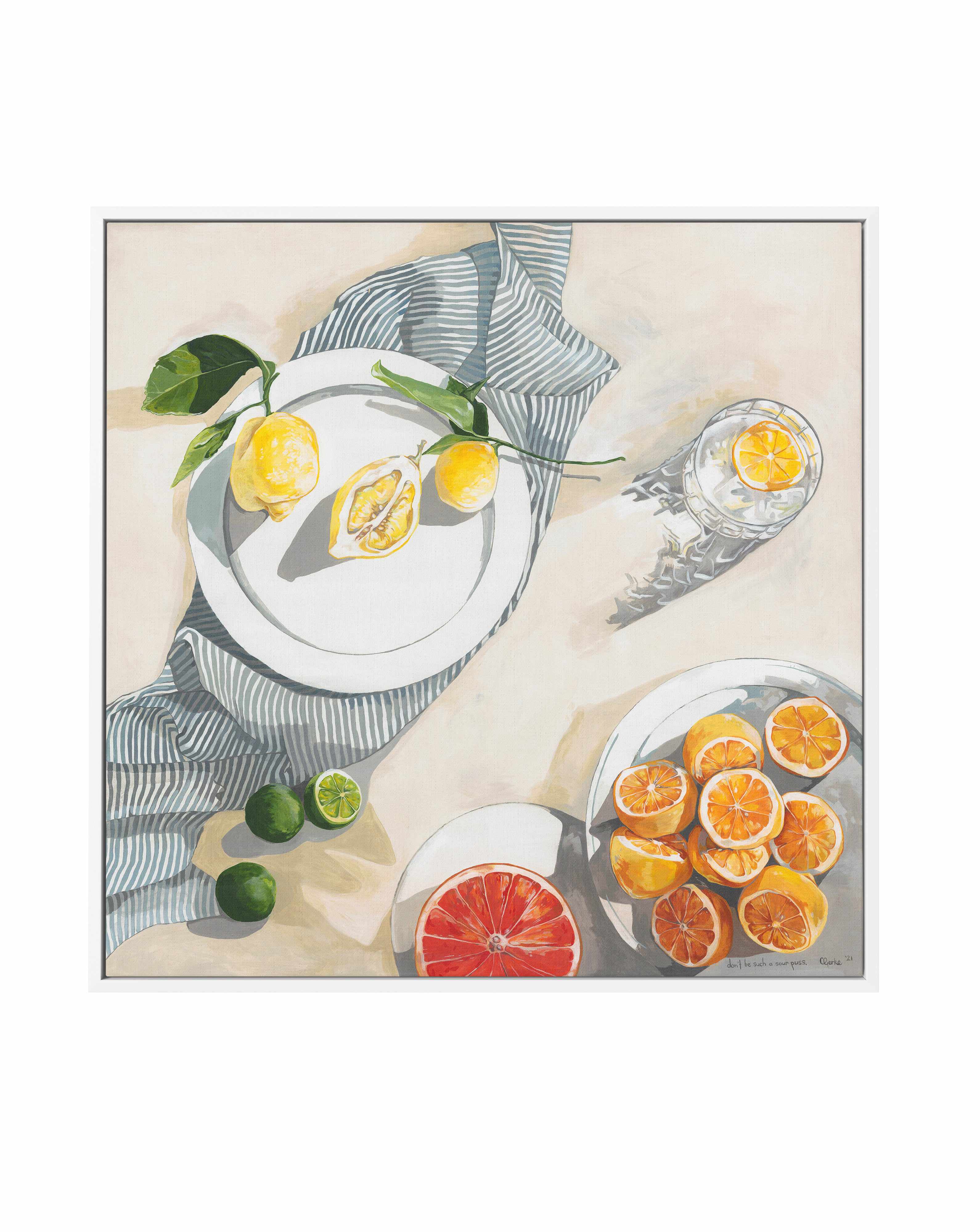 Don't Be Such a Sour Puss by Cat Gerke Square | Framed Canvas Art Prin ...