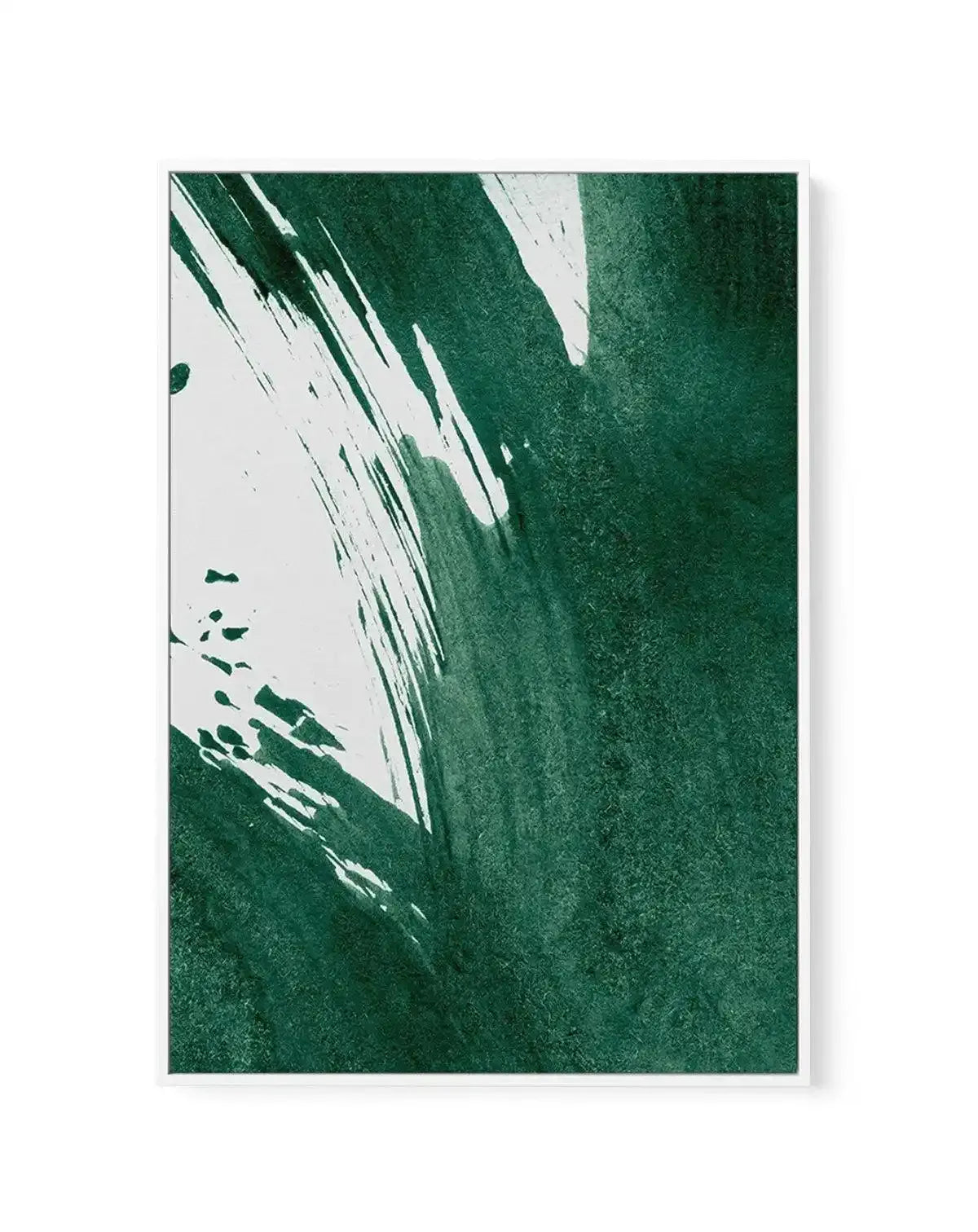 SHOP Green Paint Splash I Framed Canvas Artwork Oak, White or Black ...