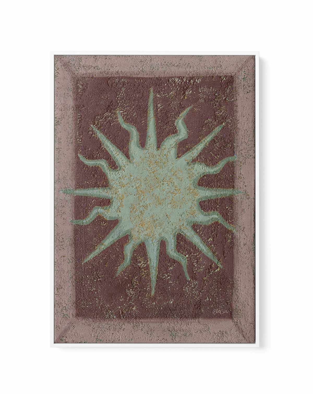 Green Sun by Julie Celina | Framed Canvas Art Print – Olive et Oriel