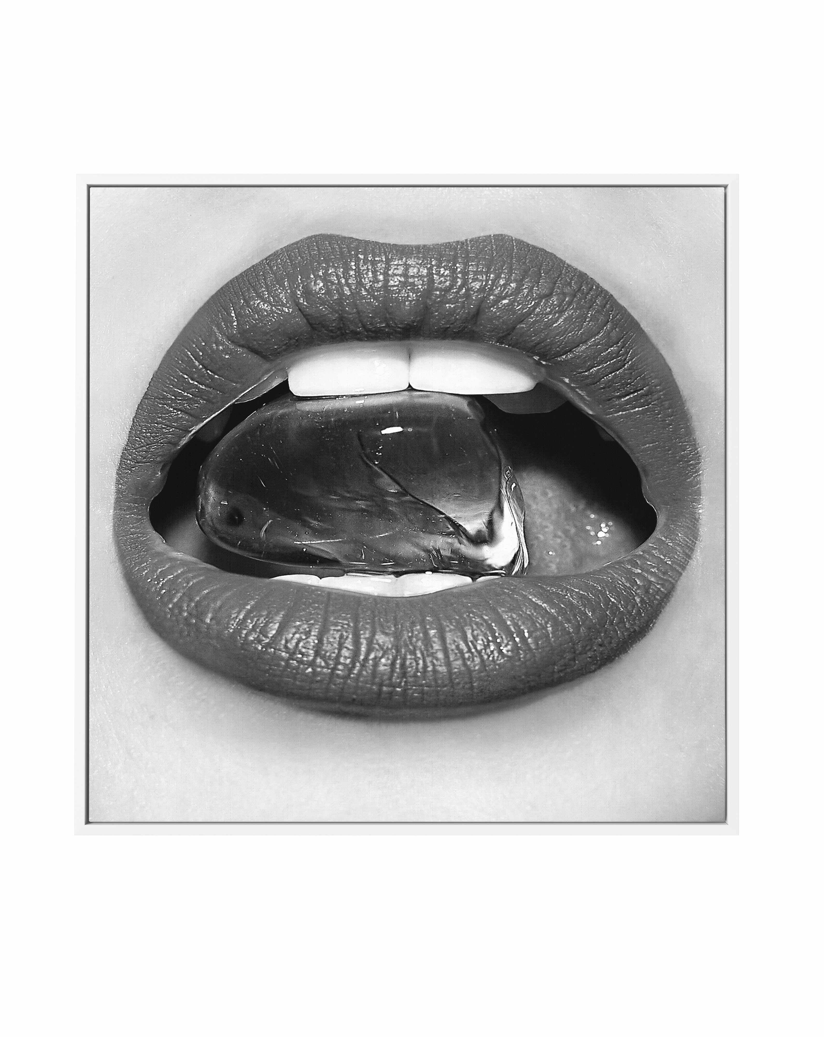 Icey B&W by Amy Hallam | Framed Canvas Art Print – Olive et Oriel