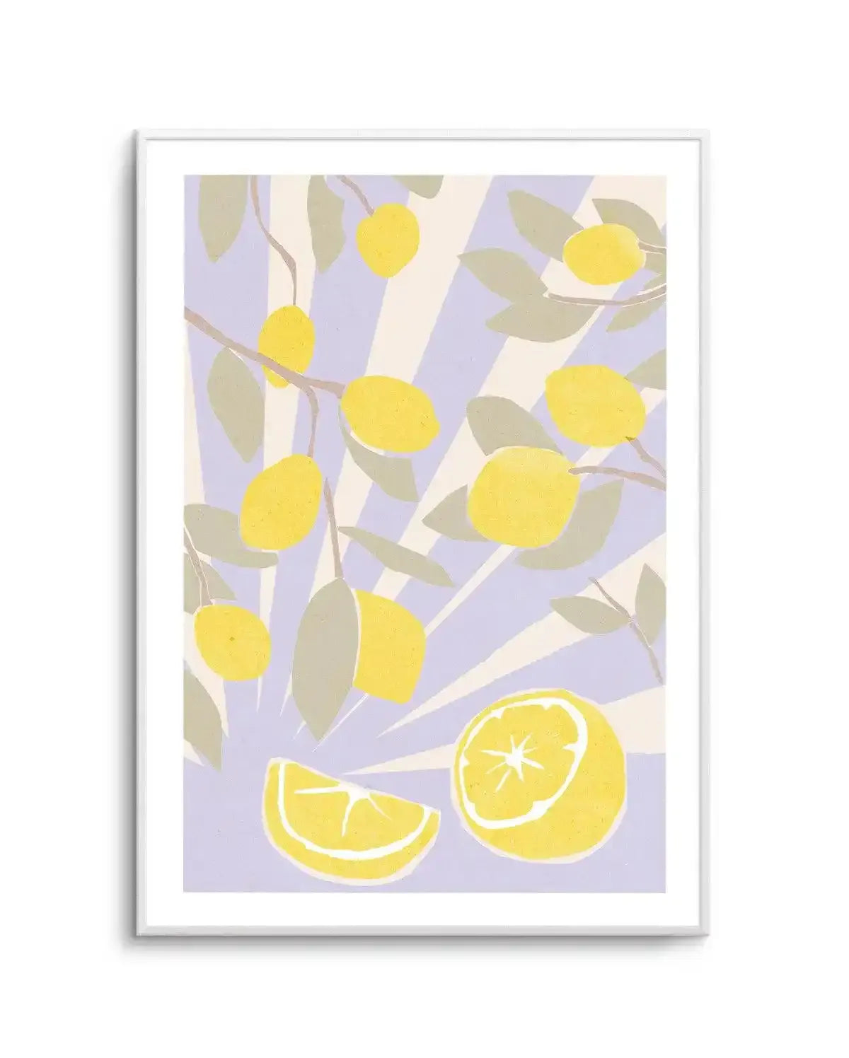 LimoˆšÃ‰ˆšÃ–n en Violeta II Lemon Branches and Sun Rays Illustrated Art ...