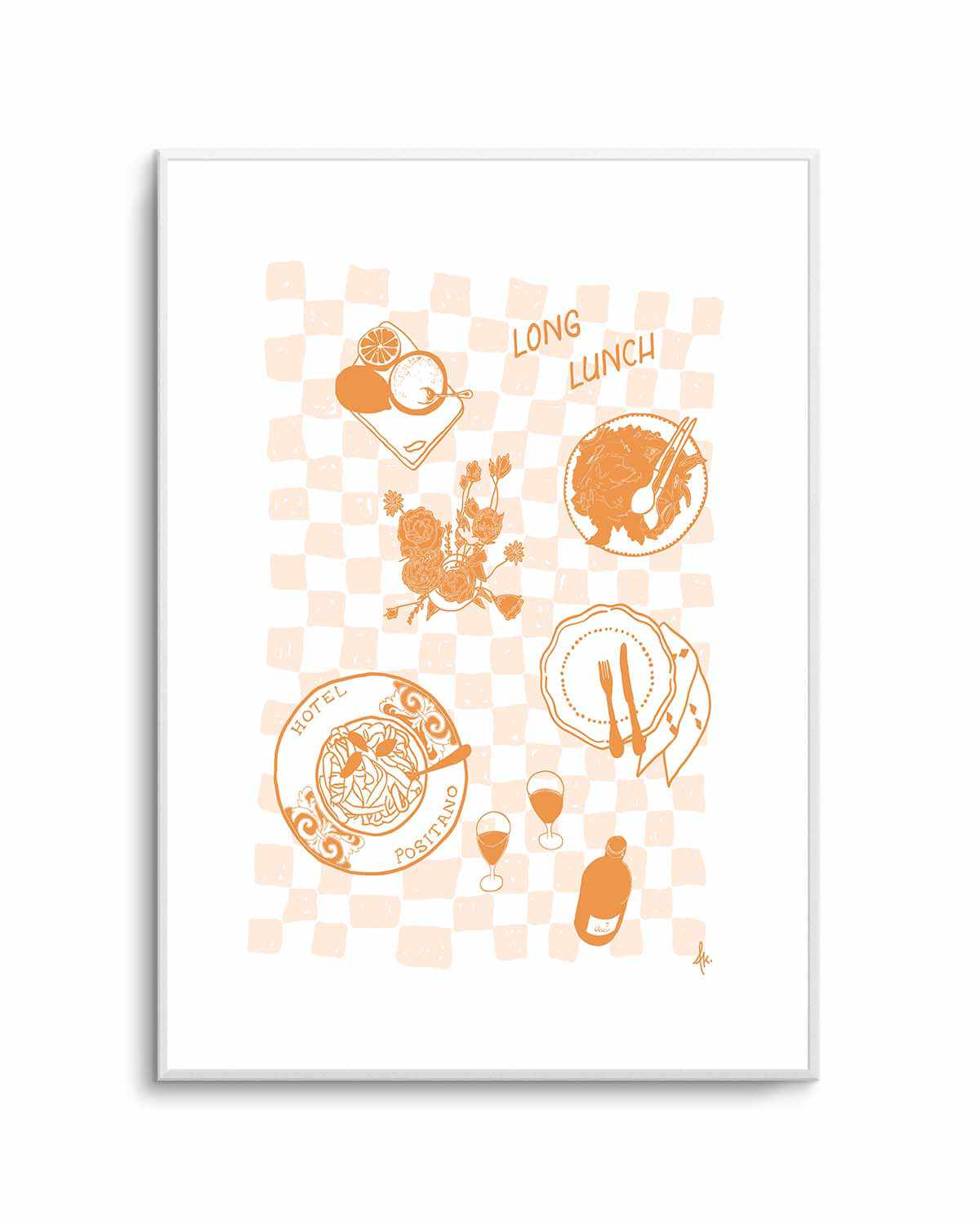 Long Lunch Tan Pink by Anne Korako | Art Print – Olive et Oriel