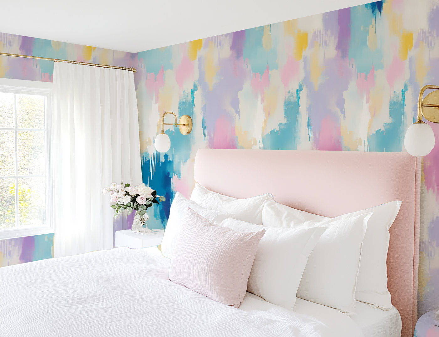 Luxe Paint Drip Wallpaper Maximalist Abstract Wall Mural – Olive et Oriel