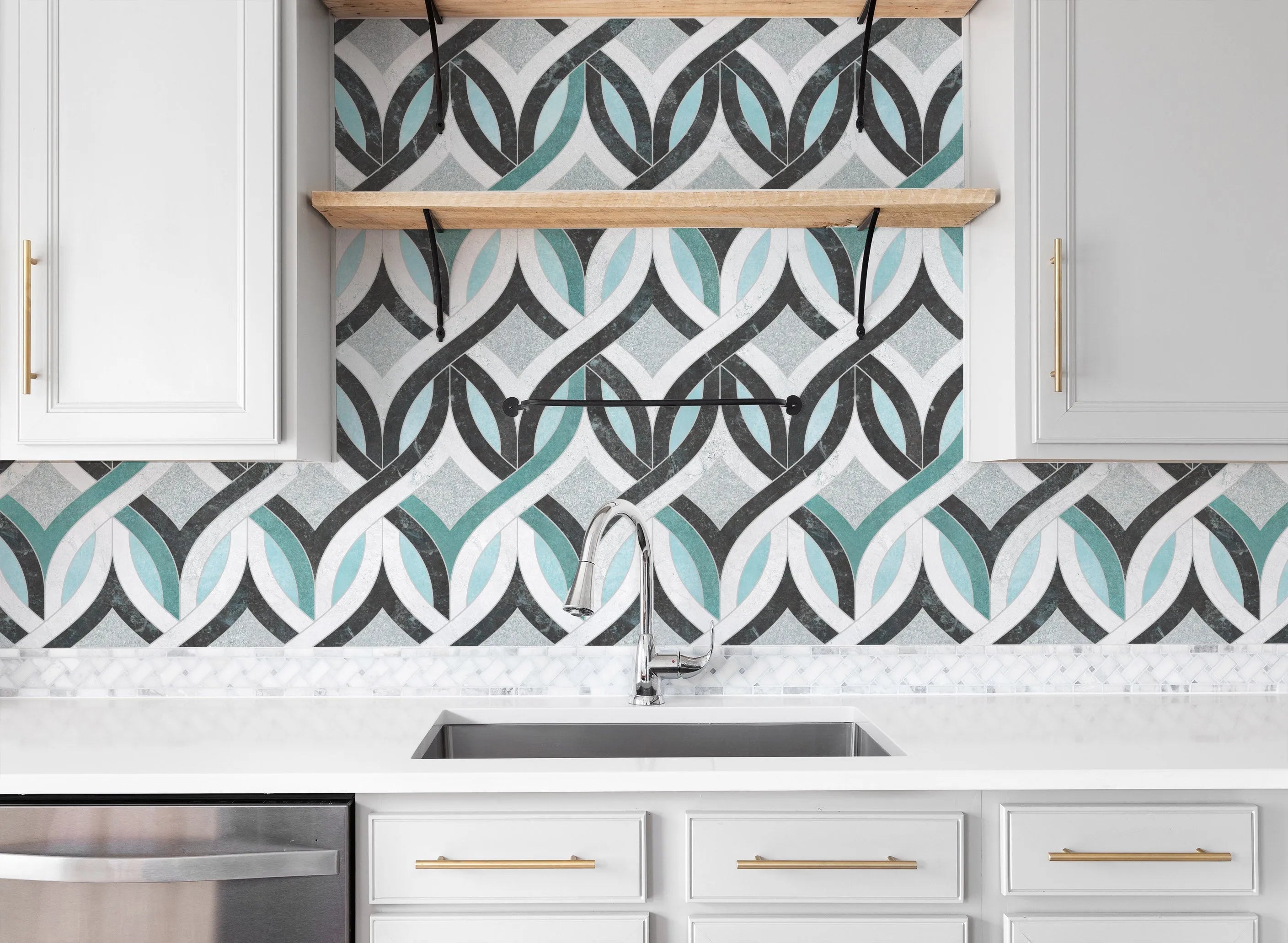 Marble Knots - Teal Peel & Stick-on Removable Wallpaper – Olive et Oriel