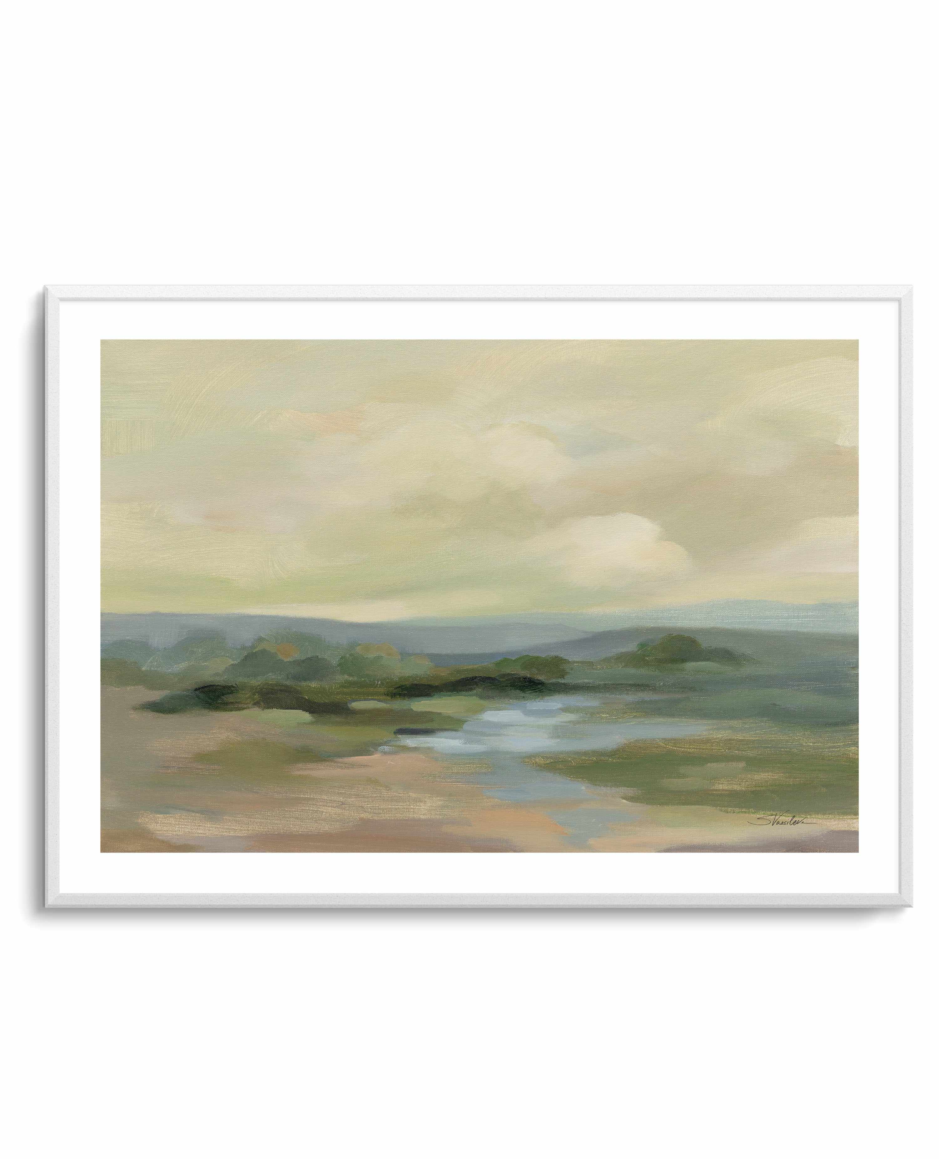 Muted Green Landscape | Art Print – Olive et Oriel