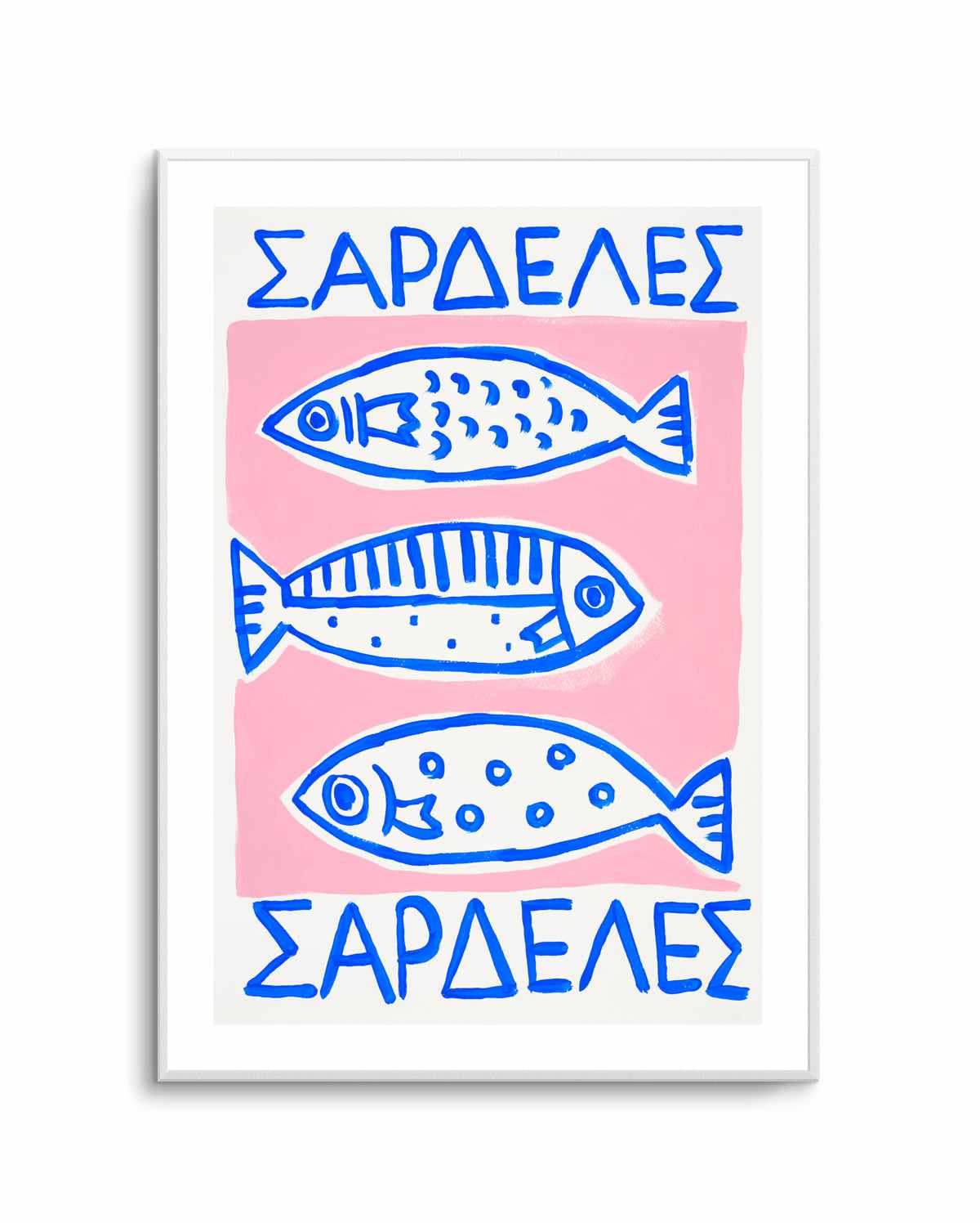 Mediterranean Wall Art Print | Pink Sardines by Teena – Olive et Oriel