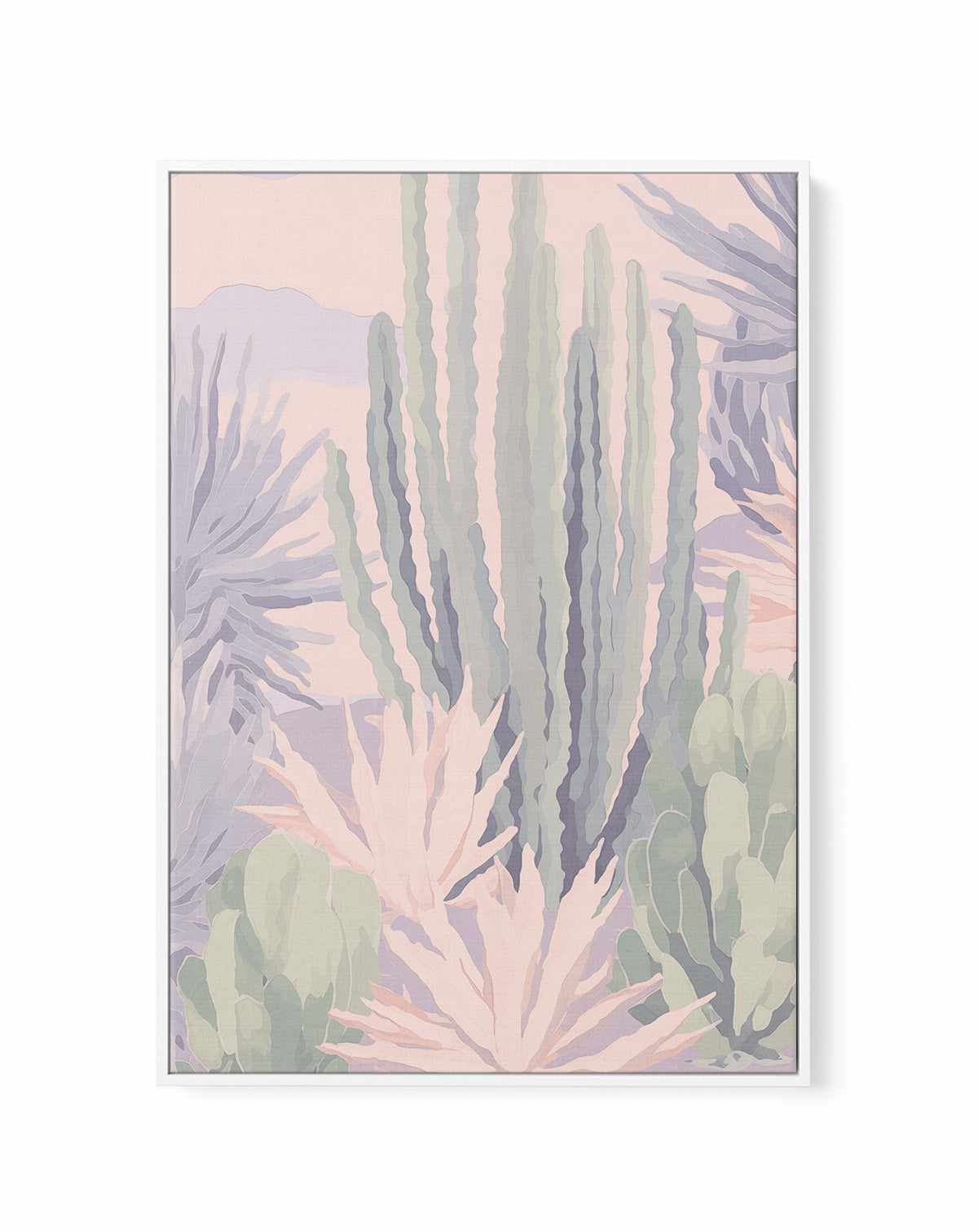 Pastel Cactus | Framed Canvas Art Print – Olive et Oriel