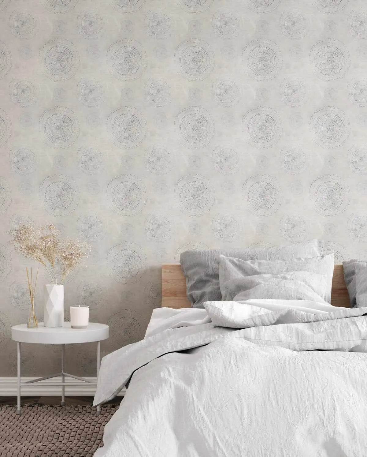 Pilu in Grey & Blue Circles Coastal Style Peel-and-Stick Wallpaper ...