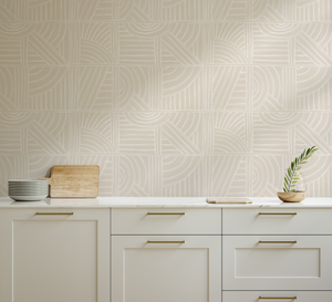 Geo Squares Soft Beige Australian Made Wallpaper Online. – Olive et Oriel