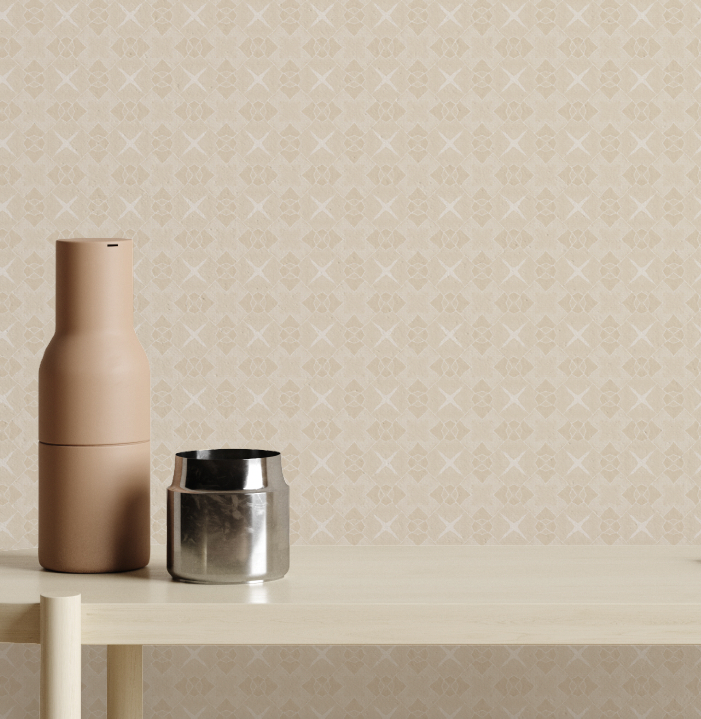 Geo Cross Stitch Soft Beige Australian Made Wallpaper Online. – Olive ...