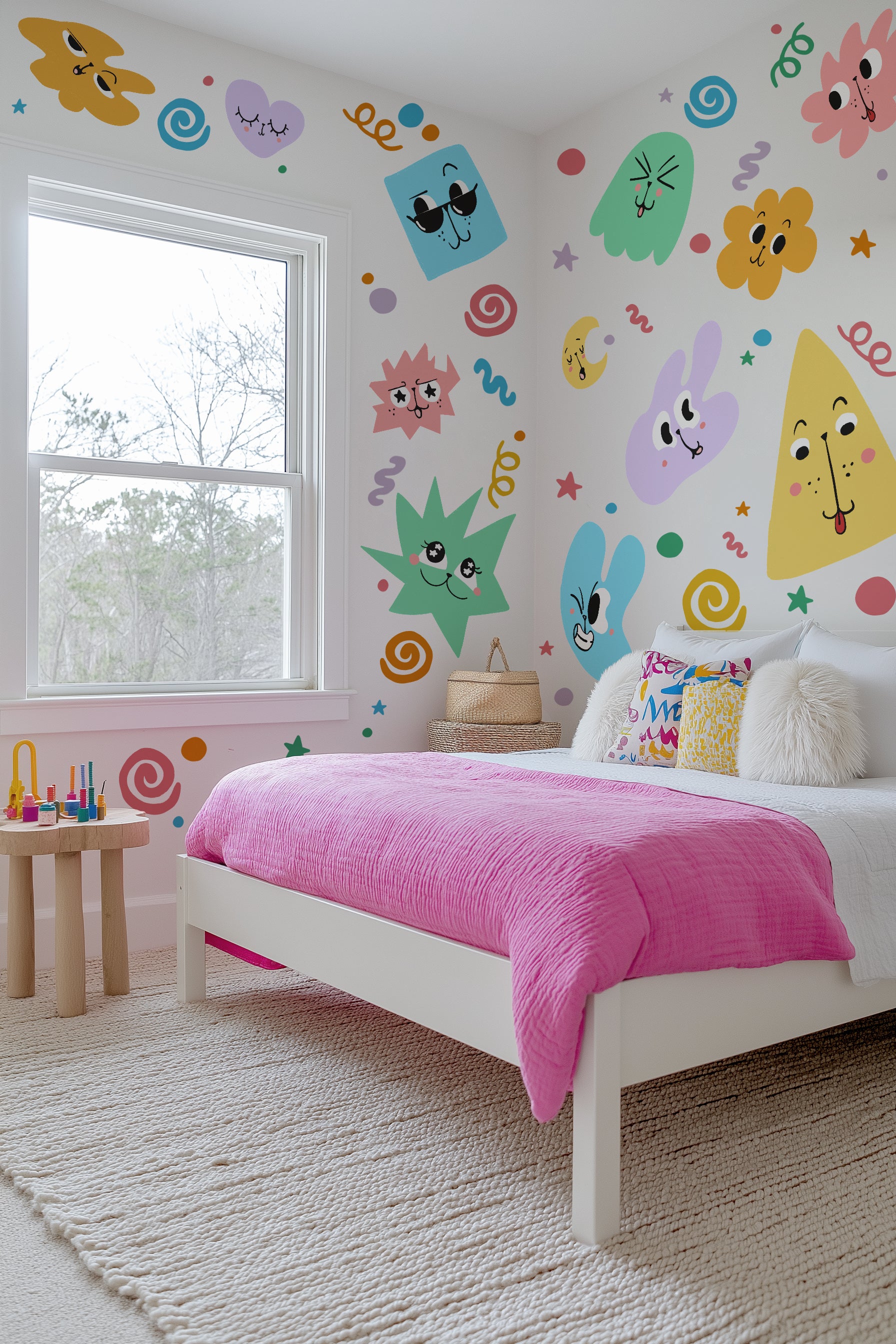 SHOP Shape Squad Peel & Stick Fabric Removable Kids Wall Decals – Olive ...