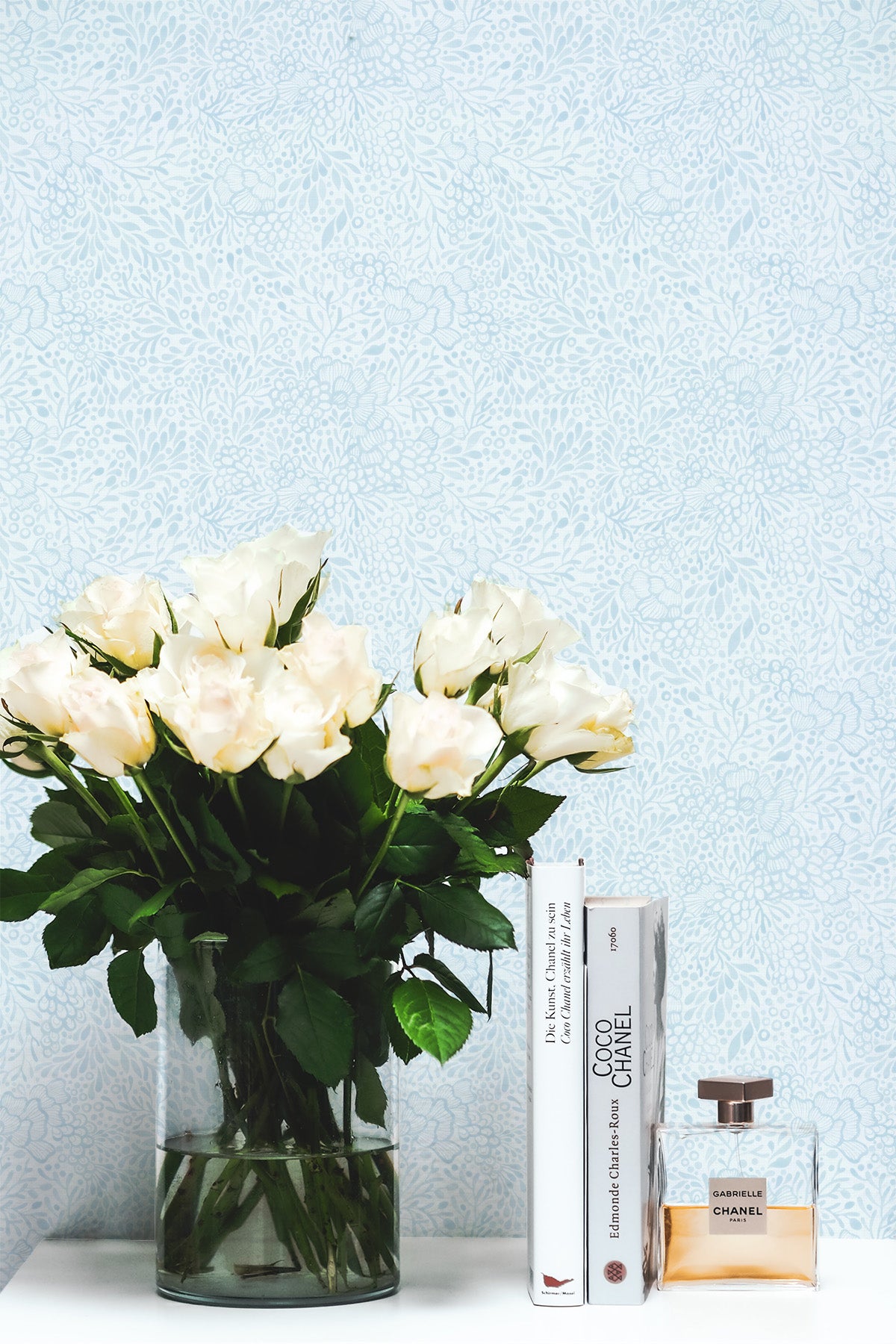 Watercolour Coral Light Blue Wallpaper Removable Peel & Stick Online ...