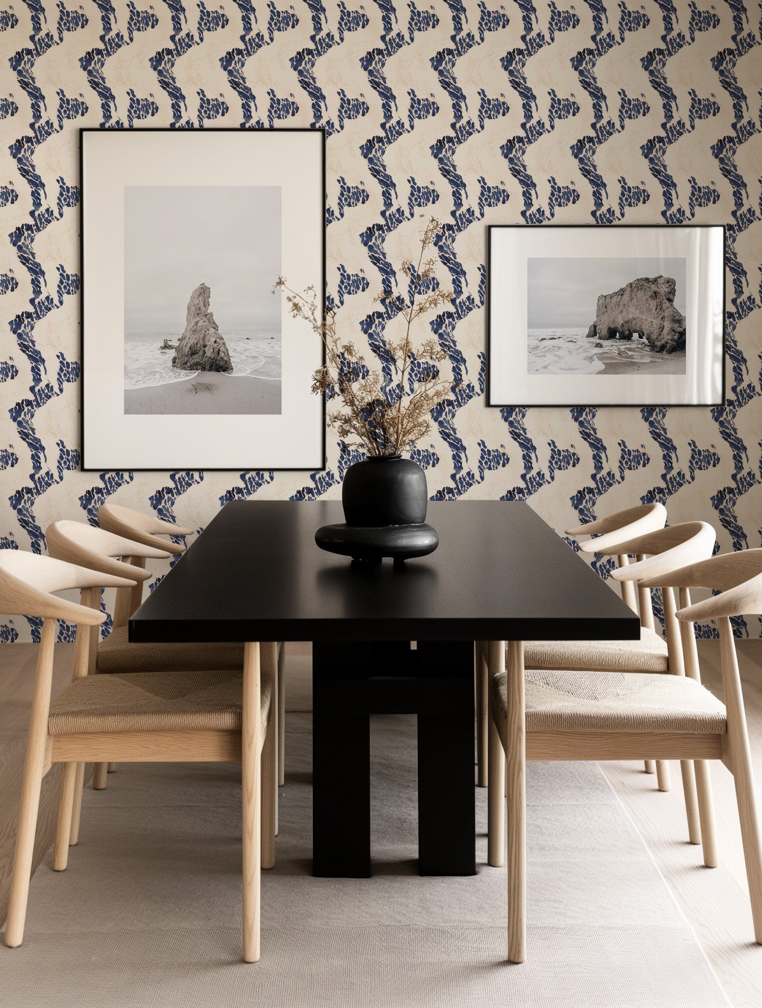 Sea Storm in Navy Blue Wallpaper | Shop Modern Designer Wallpapers ...