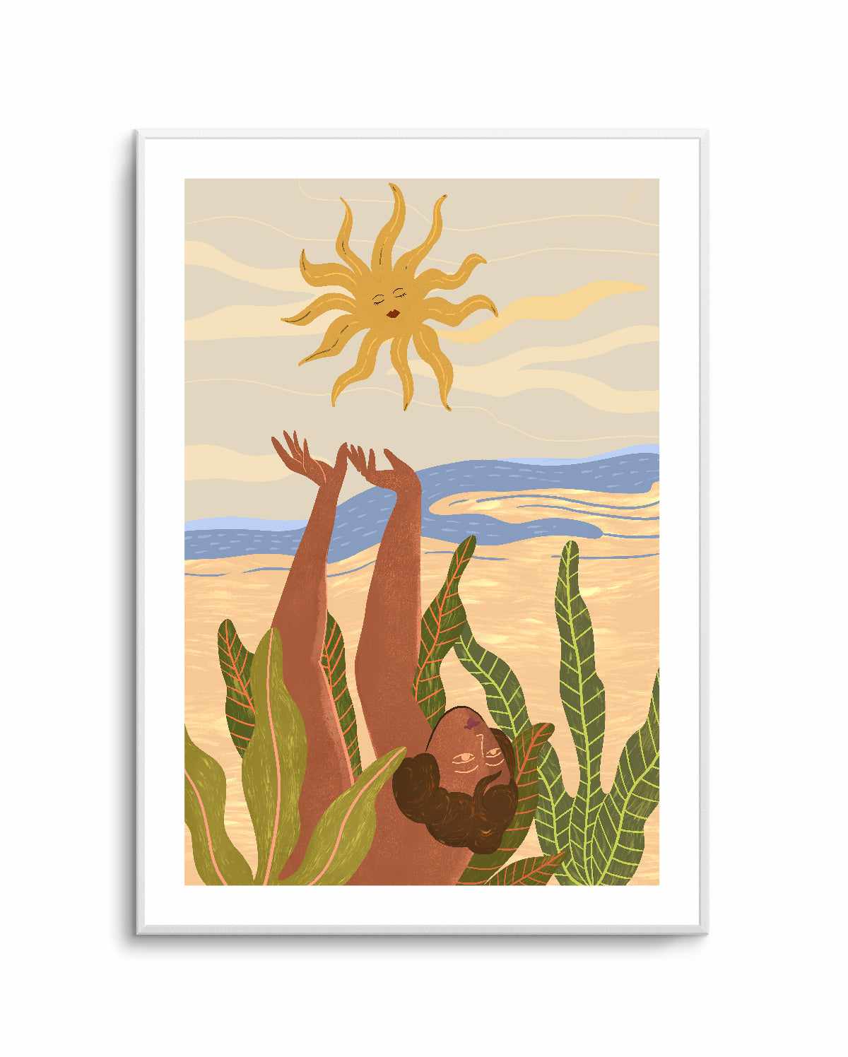Illustrated Wall Art Print Sun Worship by Arty Guava – Olive et Oriel