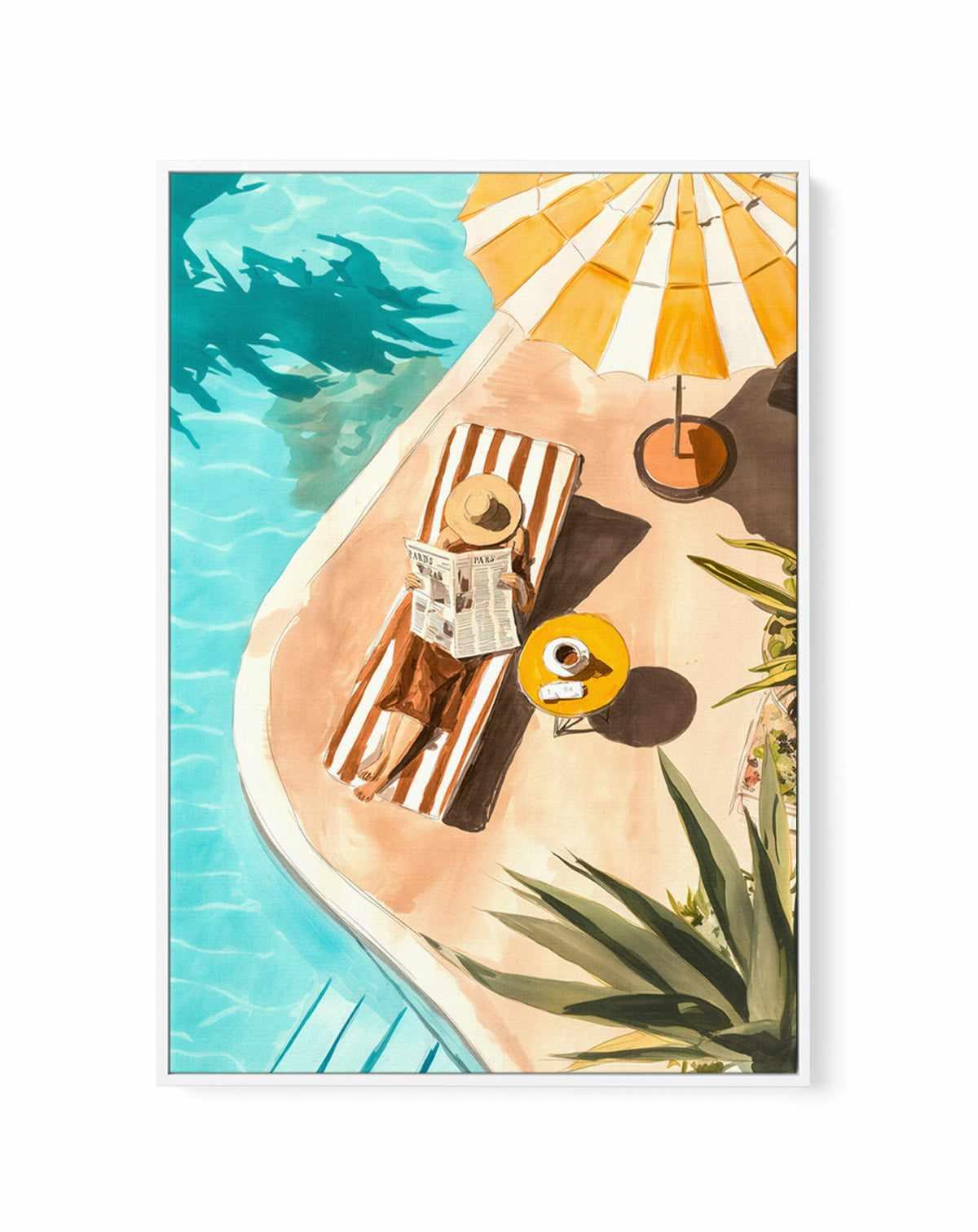 Sunbathers Delight | Framed Canvas Art Print – Olive et Oriel