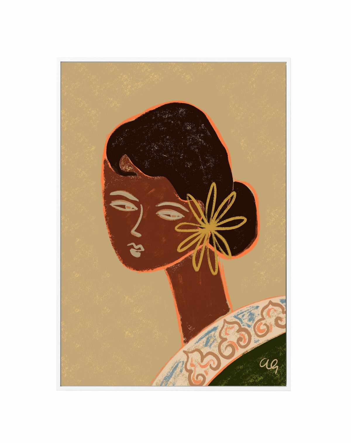 The Green Lady by Arty Guava | Framed Canvas Art Print – Olive et Oriel