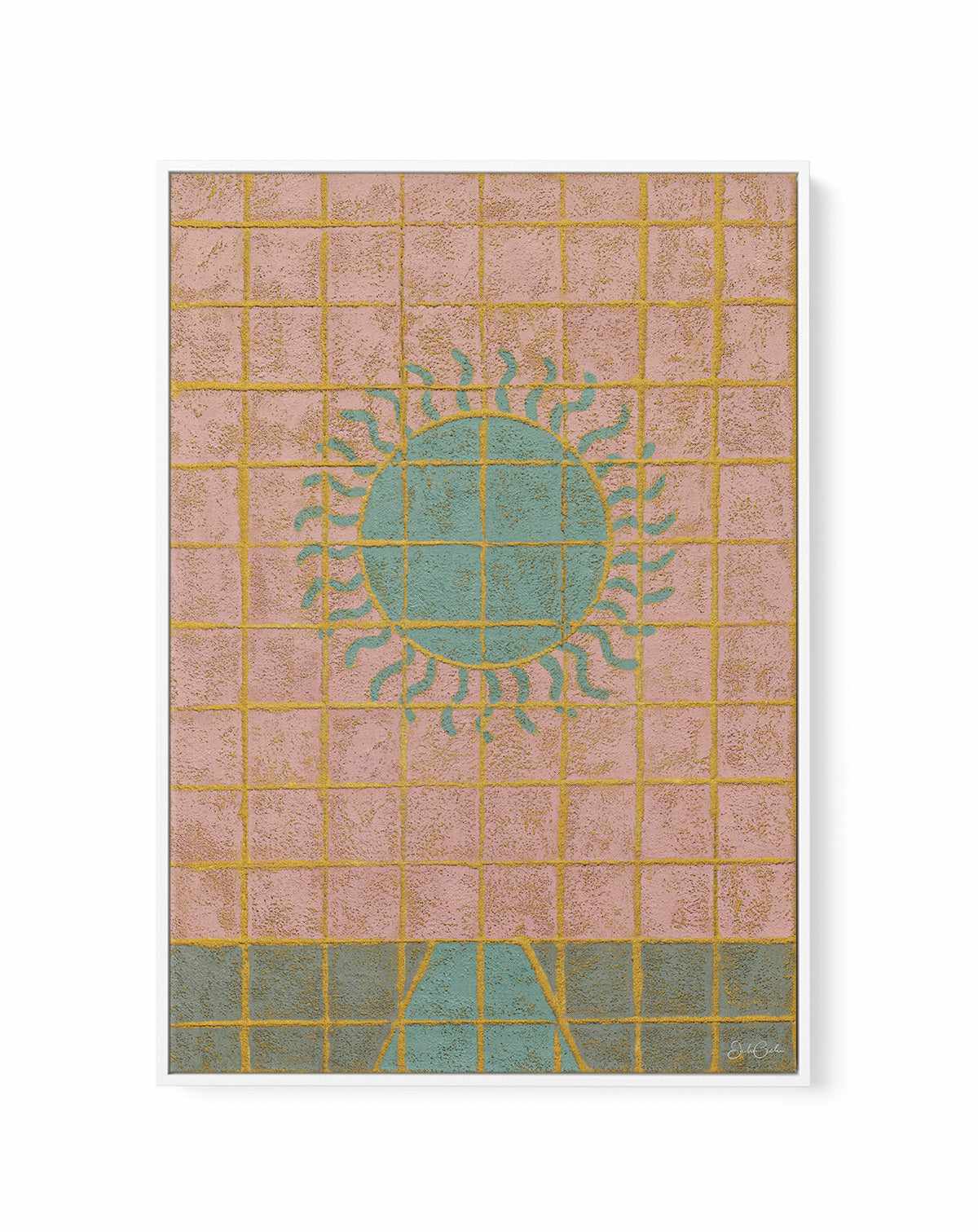 Tiles Of Sunset by Julie Celina | Framed Canvas Art Print – Olive et Oriel