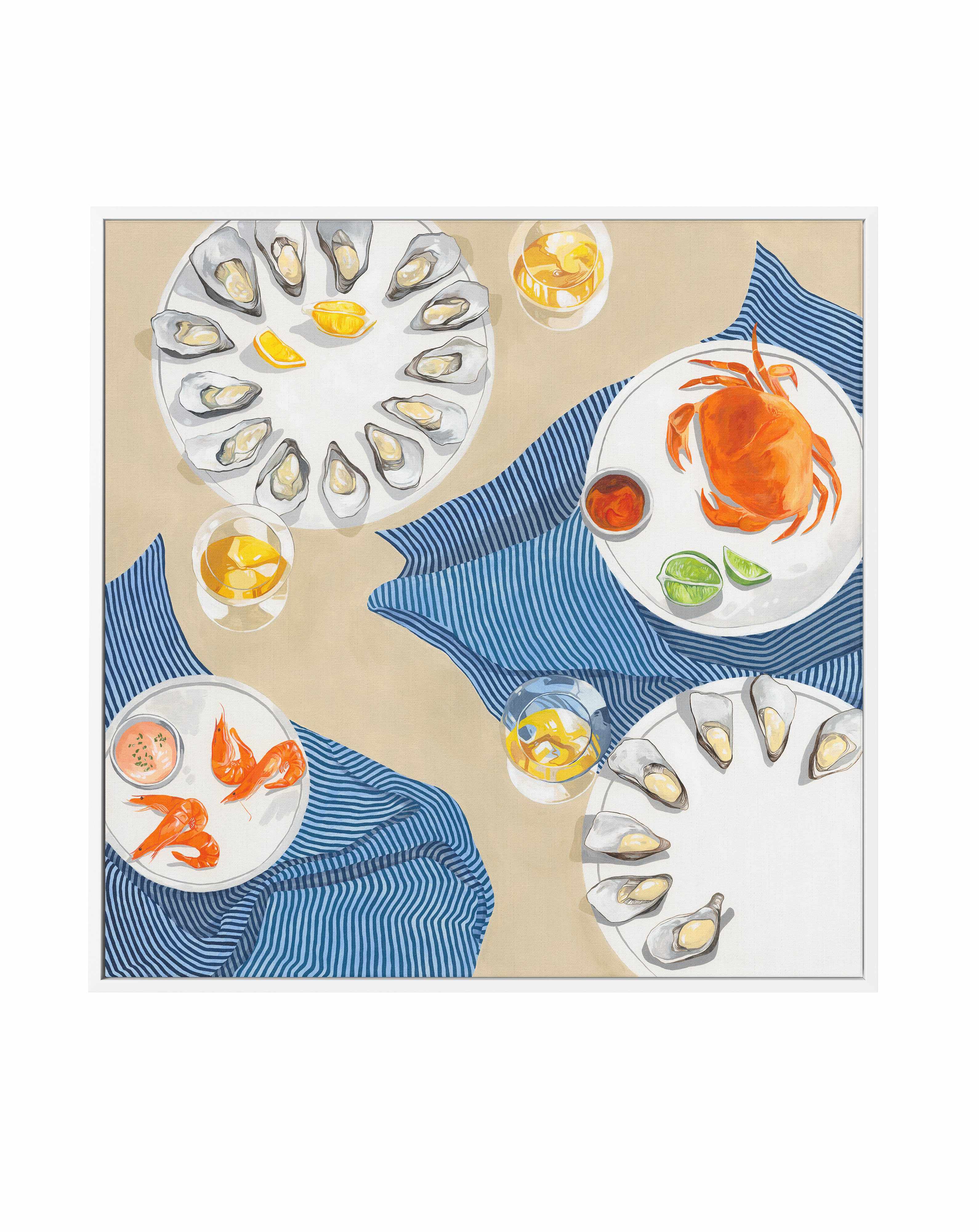 Twenty Oyster by Cat Gerke | Framed Canvas Art Print – Olive et Oriel