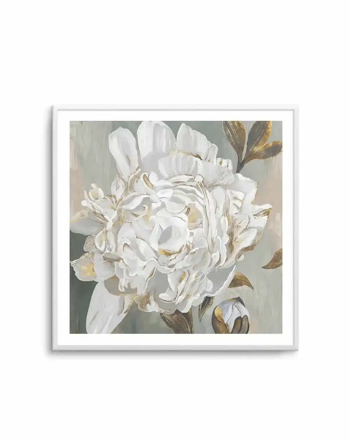 Botanical Wall Art Print - White Foliole Gold Artwork – Olive et Oriel