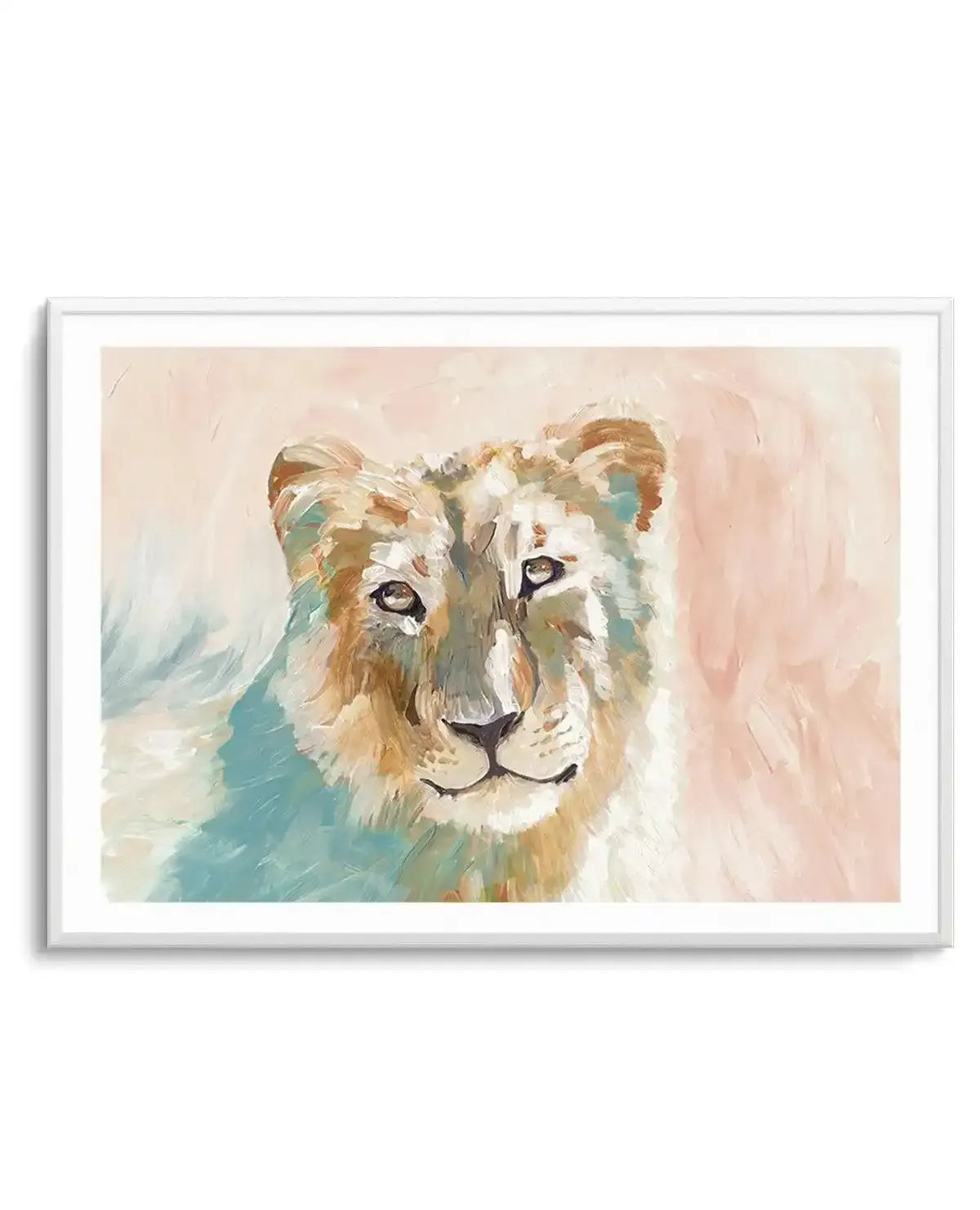 Abstract Wall Art Print | Lioness Painting in Blush Pink – Olive et Oriel