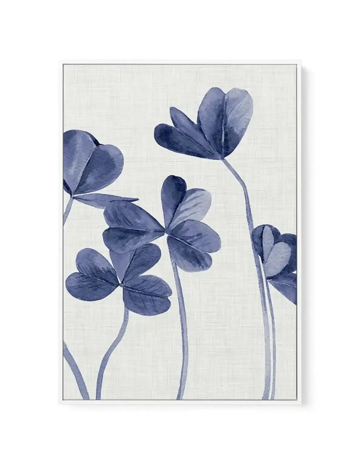 Shop Hamptons Flower Navy Oak, White or Black Australian Framed Canvas ...