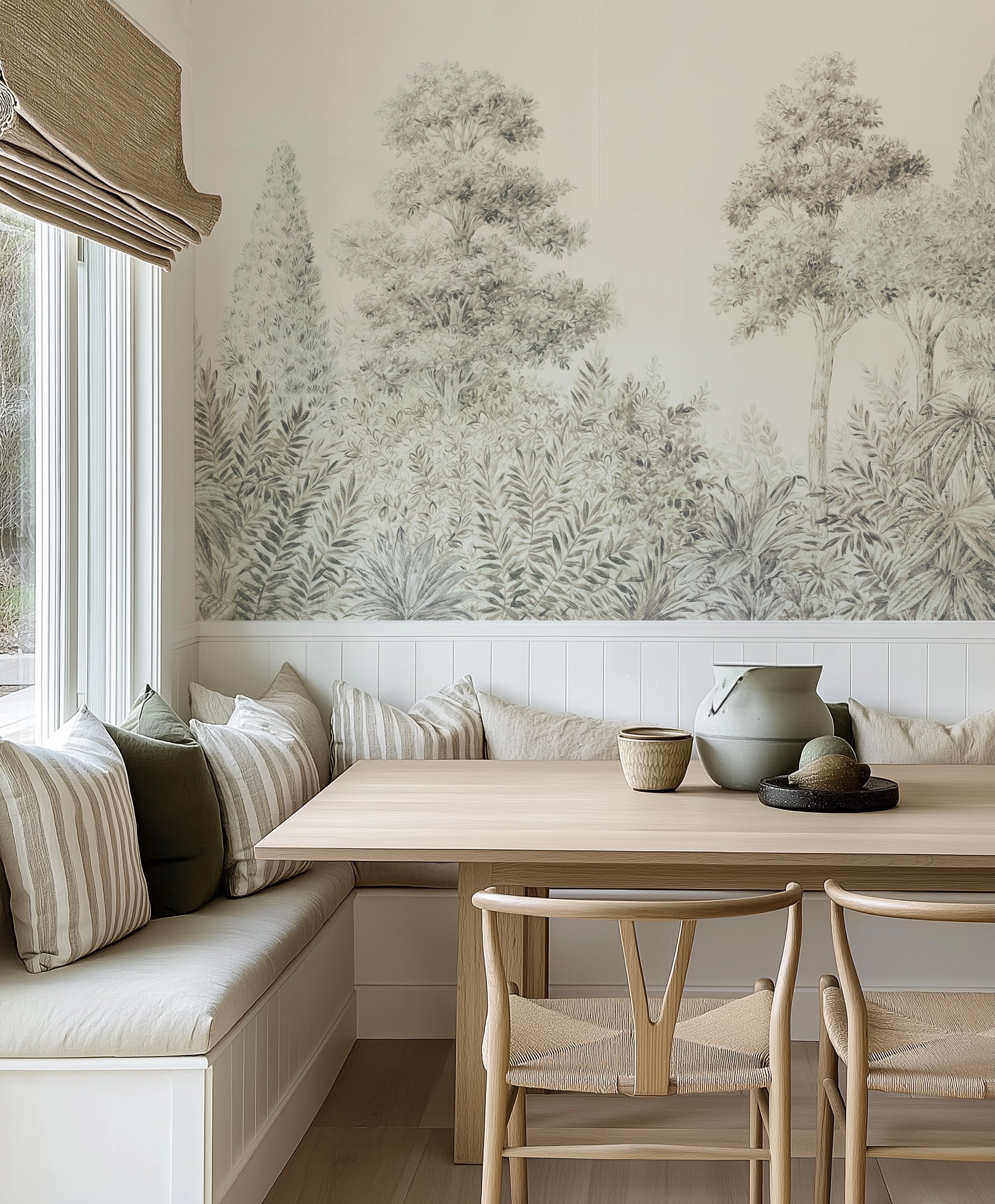 Vintage Trees Hand Painted Designer Wallpaper Mural – Olive et Oriel