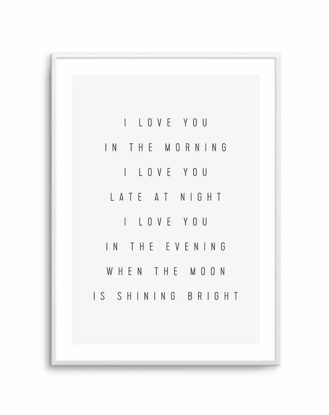 SHOP I Love You All Day Typographic Fashion Quote Art Print or Poster ...