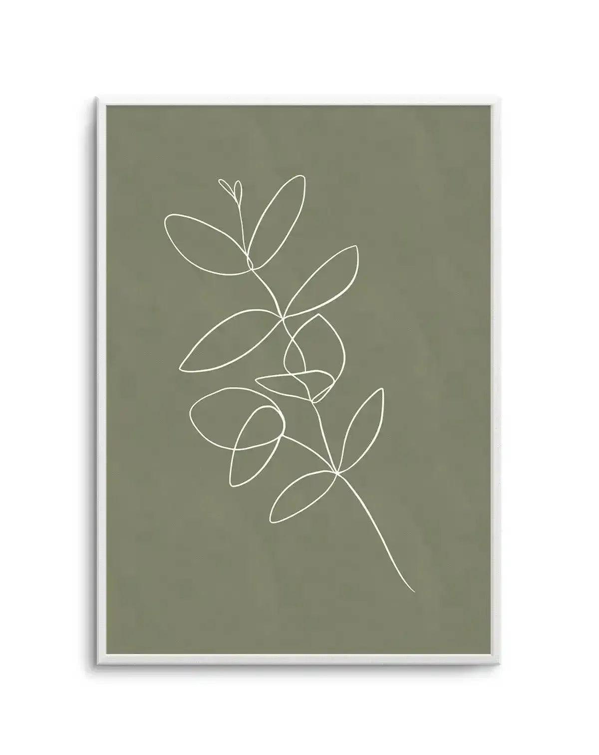 Leaf Lines Linear Olive Toned Line Art Framed Art Print or Poster ...