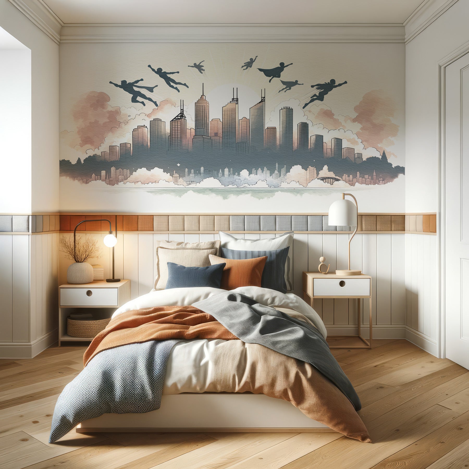 Super Powered Comic Mural Kids Room Peel & Stick Removable Wallpaper ...