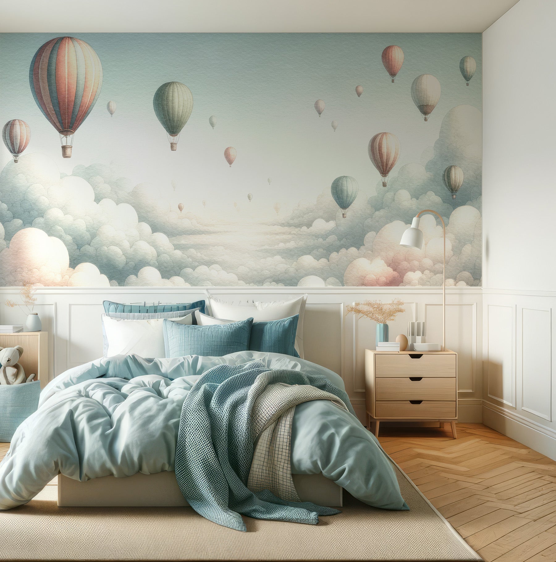 Balloon Dreams Theme Mural Kids Room Peel & Stick Removable Wallpaper ...