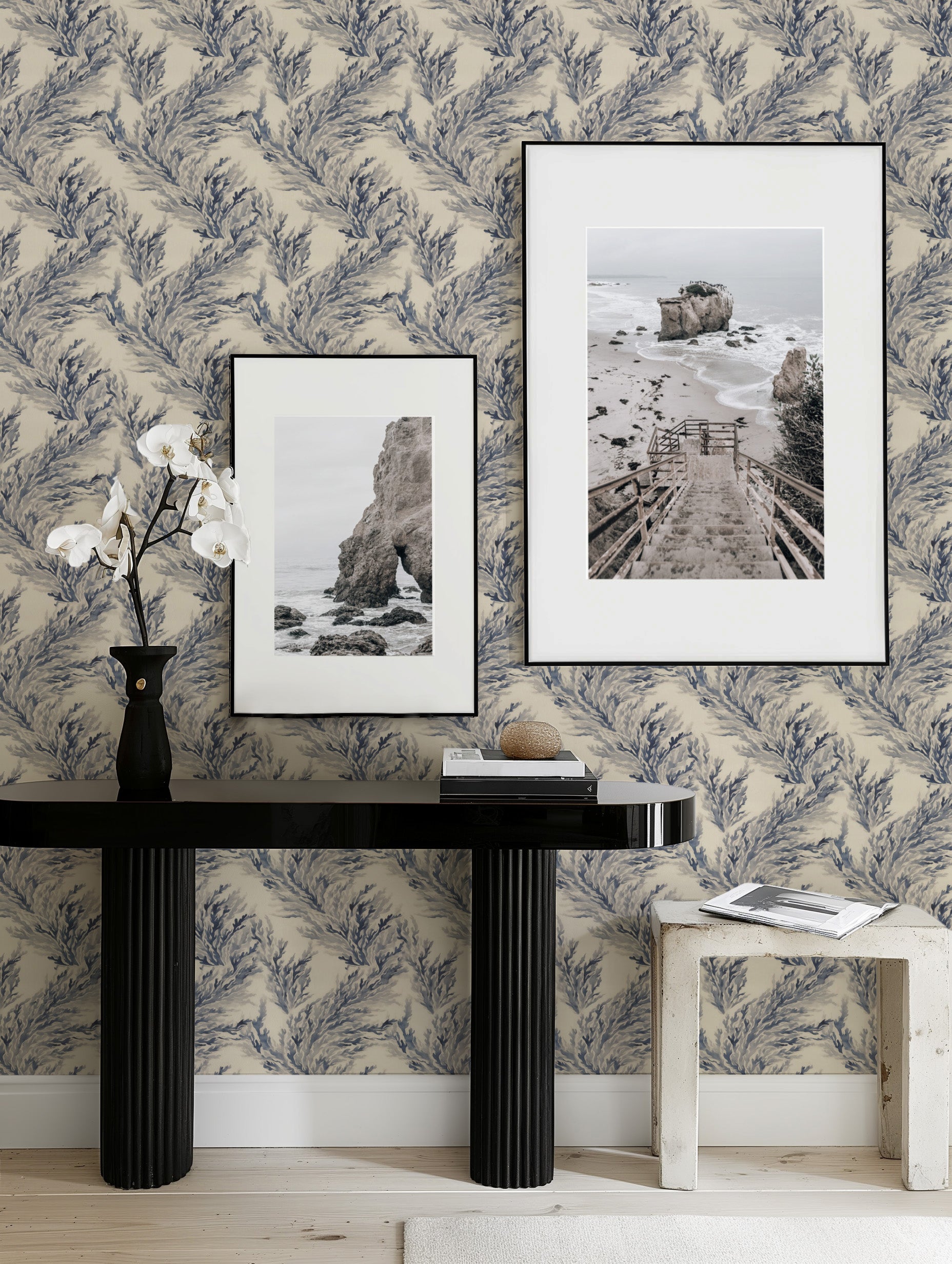 Tidal in Navy Blue Wallpaper | Shop Modern Designer Wallpapers – Olive ...
