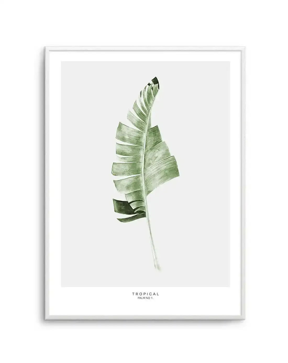 SHOP Banana Leaf I | Modern Nature Illustration on Grey Art Print ...